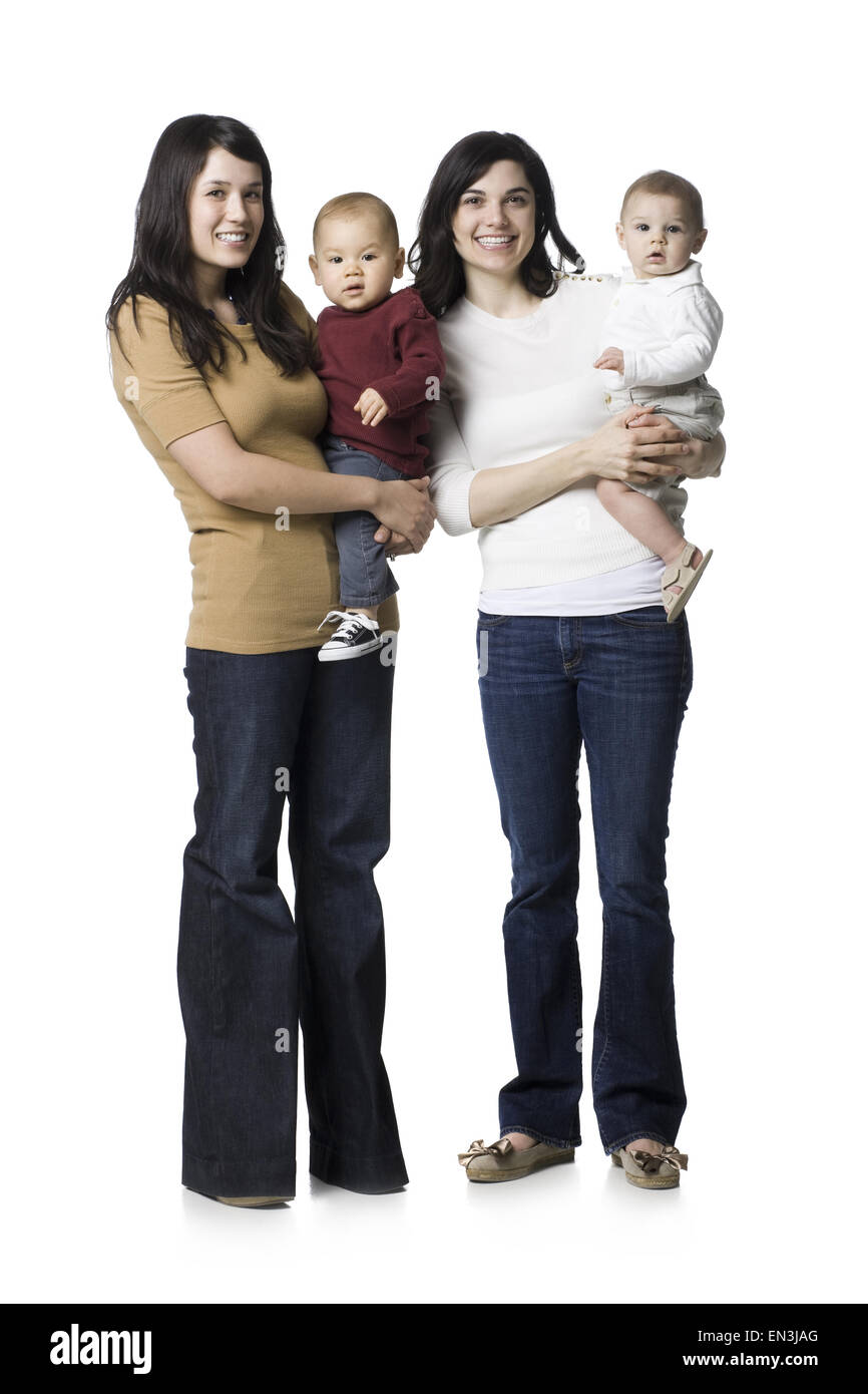 two mothers and their babies Stock Photo - Alamy
