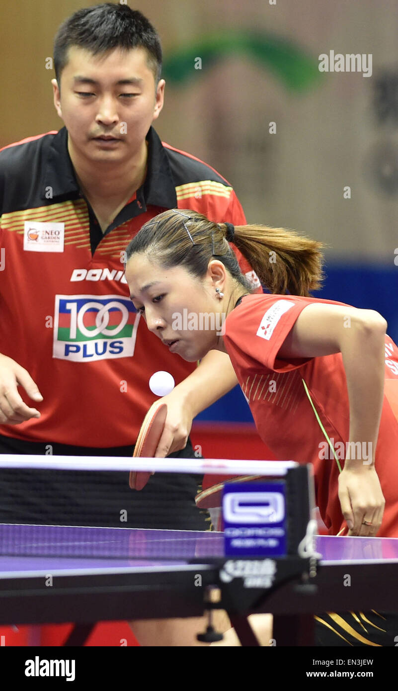 Suzhou, China's Jiangsu Province. 27th Apr, 2015. Singapore's Yang Zi ...