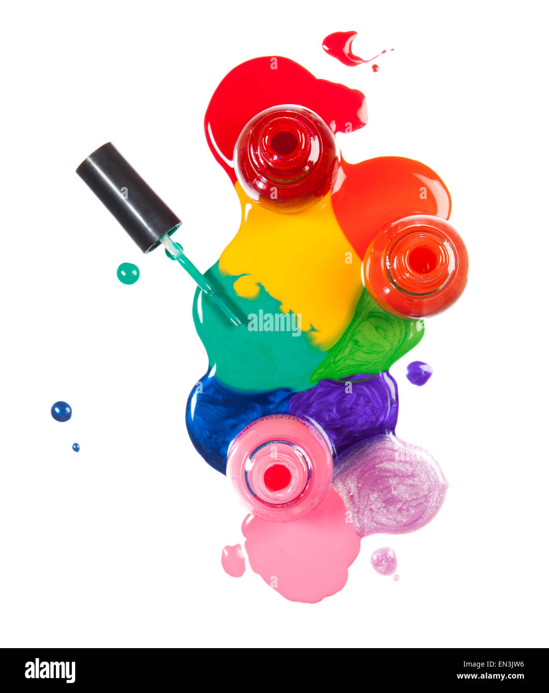 Colorful paint patches on white background Stock Photo - Alamy