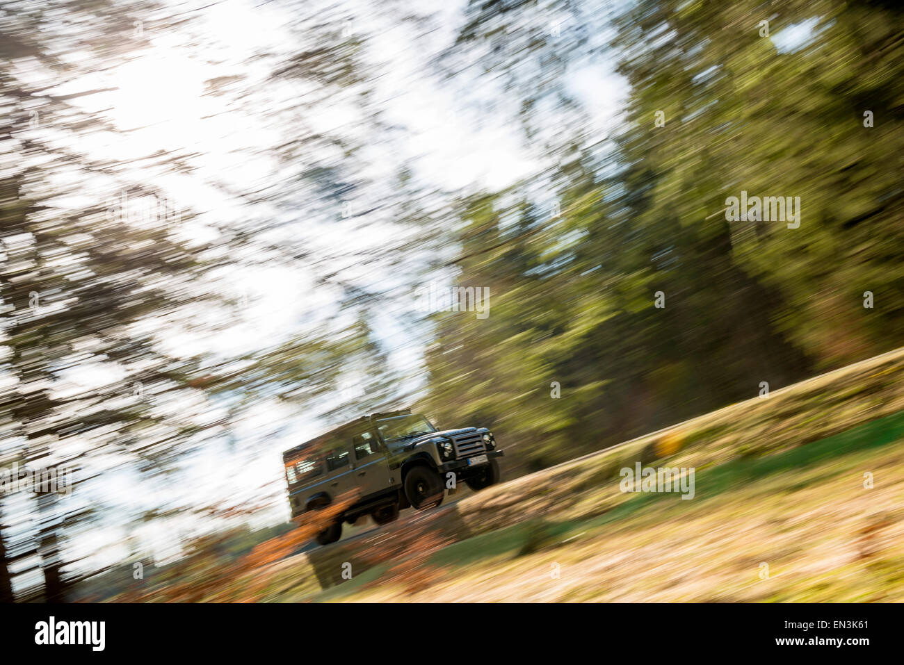 Land Rover Defender - Driving Stock Photo - Alamy