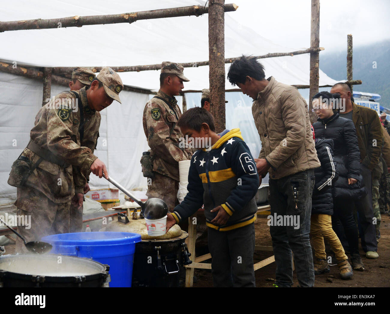 Xigaze, China's Tibet Autonomous Region. 27th Apr, 2015. Locals ...