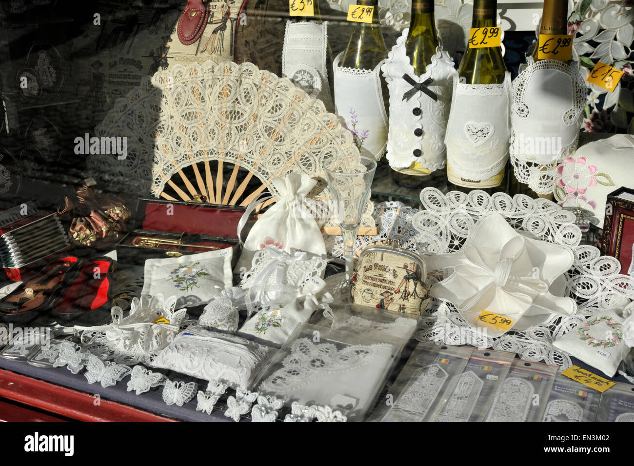 Belgian lace shop hi-res stock photography and images - Alamy