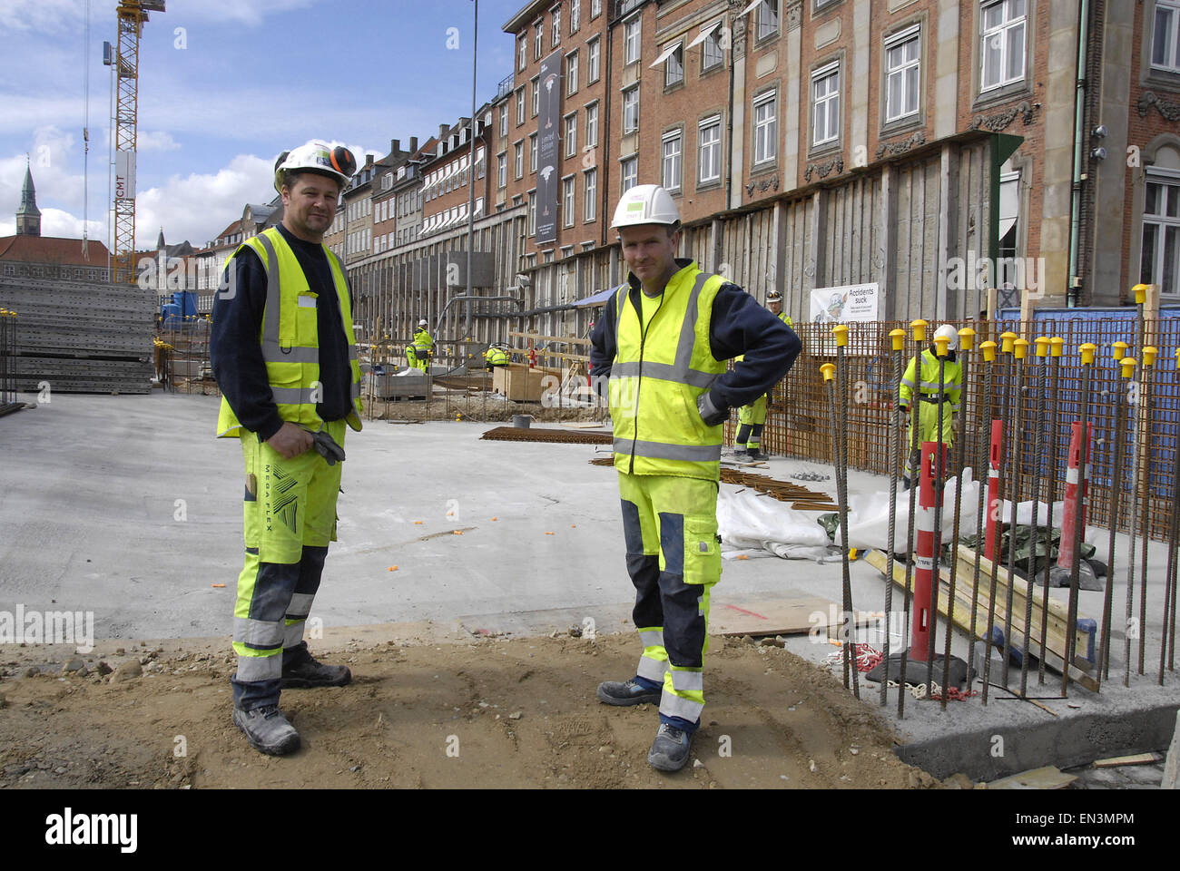 Copenhagen, Denmark. 27th April, 2015. Foreign metro construction ...