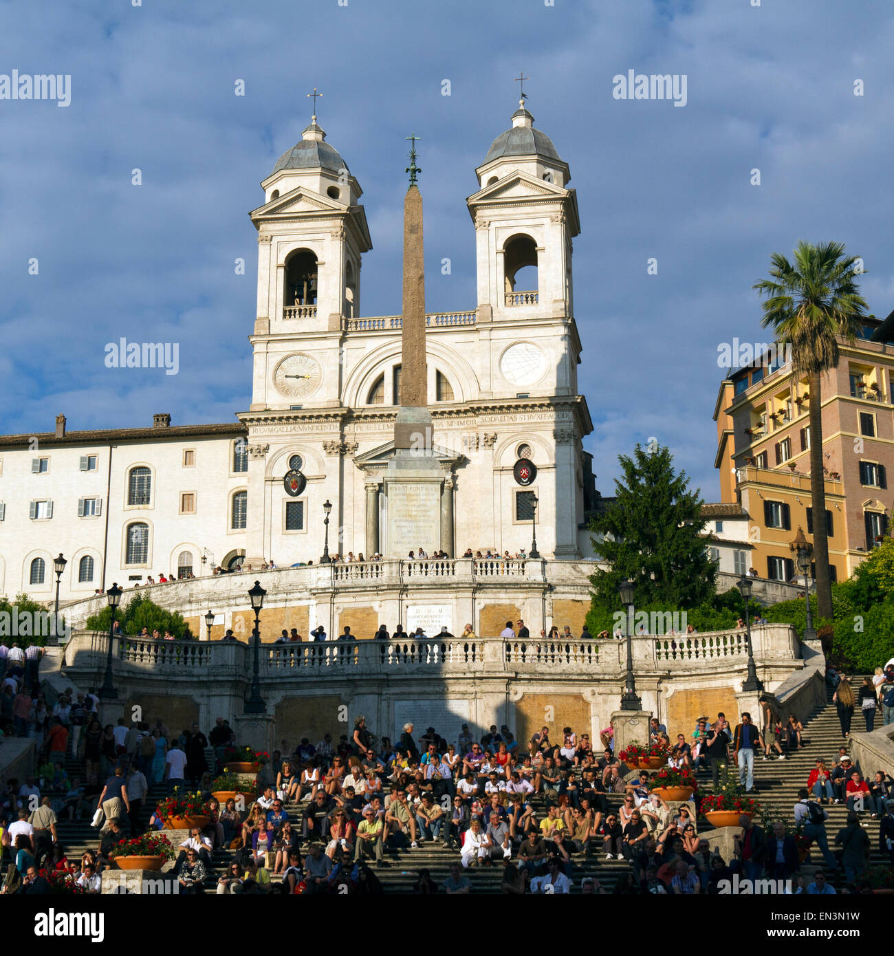 Group sitting on the spanish steps hi-res stock photography and images ...