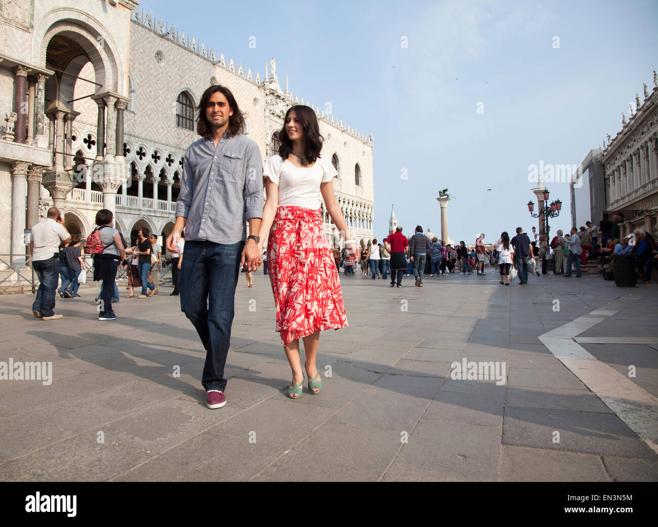 Walking square full people view hi-res stock photography and images - Alamy