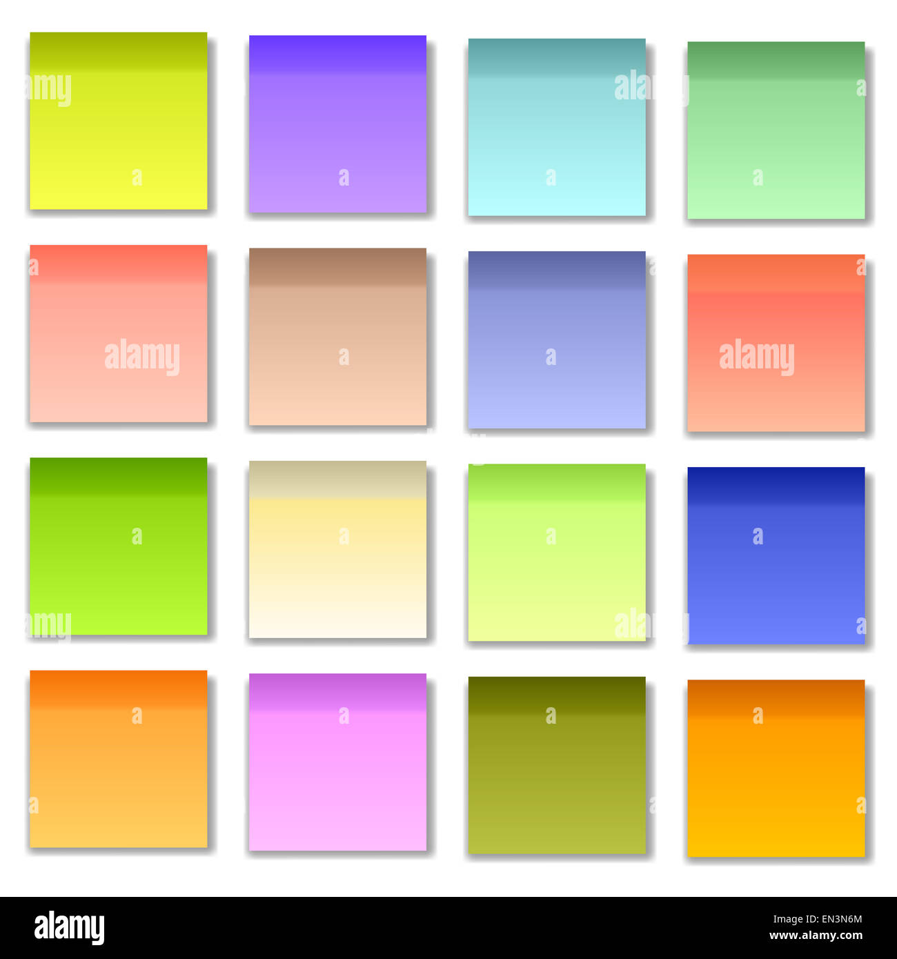 Set colored sticky papers hi-res stock photography and images - Alamy