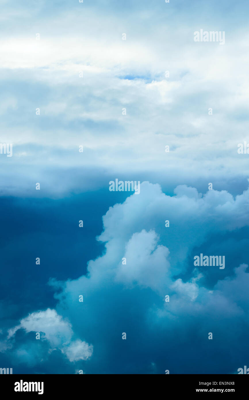 Dramatic stormy sky with clouds. Deep blue color Stock Photo - Alamy