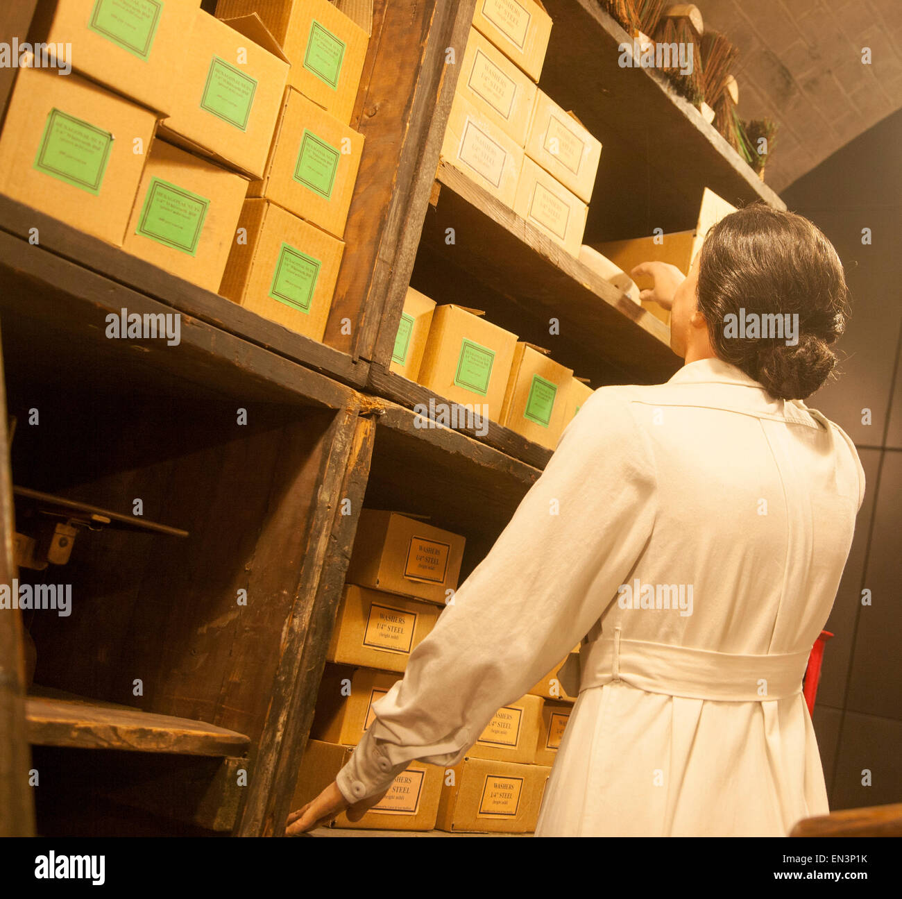 Mannequin of female worker in the Steam museum of the Great Western ...