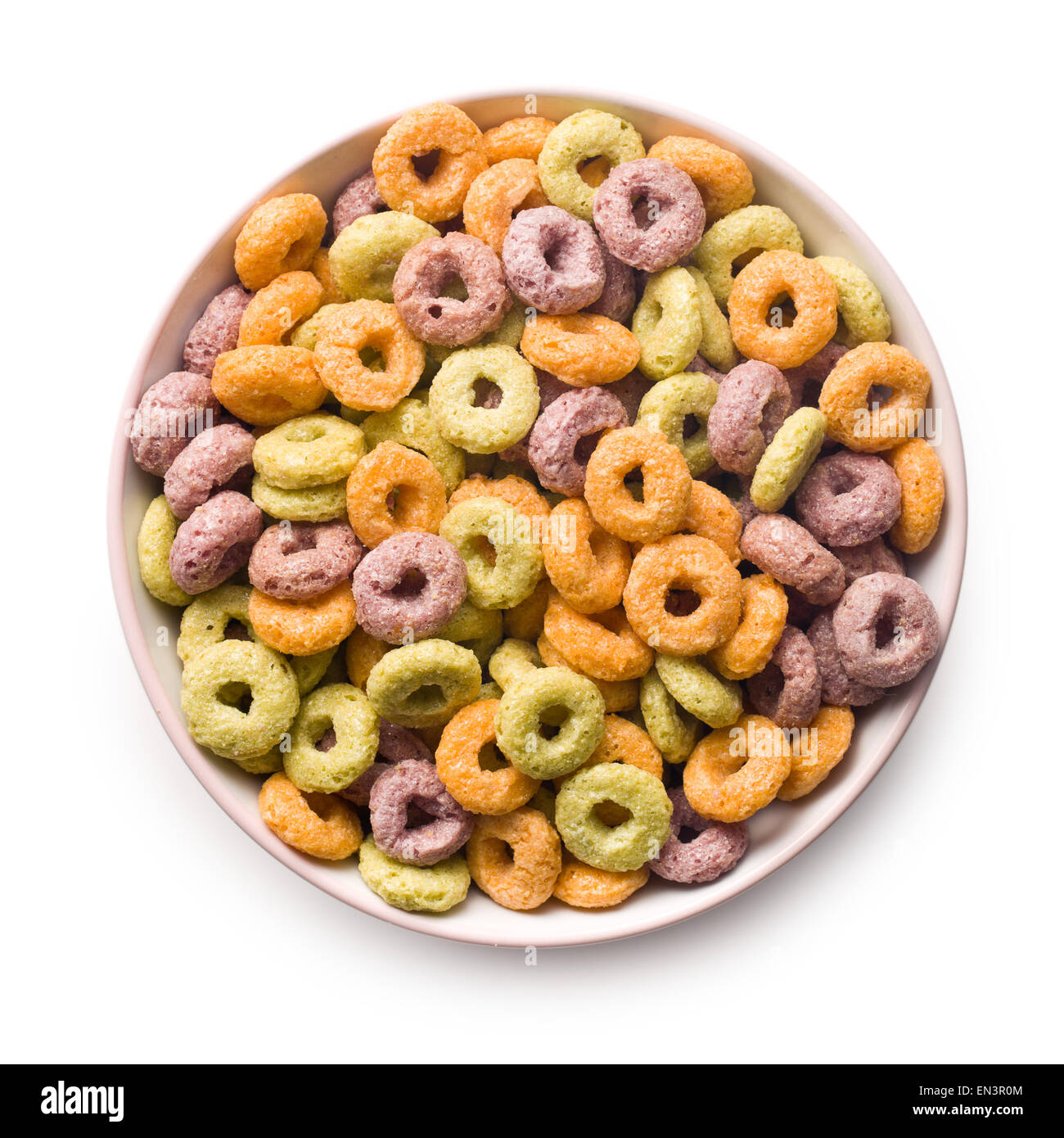 the colorful cereal rings in bowl Stock Photo - Alamy