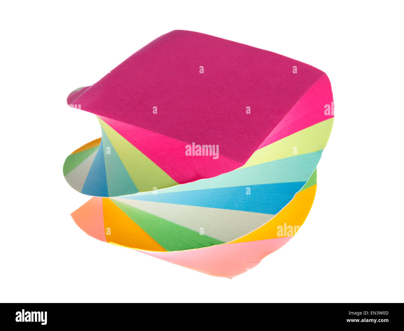 Spiral memo pad of coloured notepaper paper stack in different colours ...