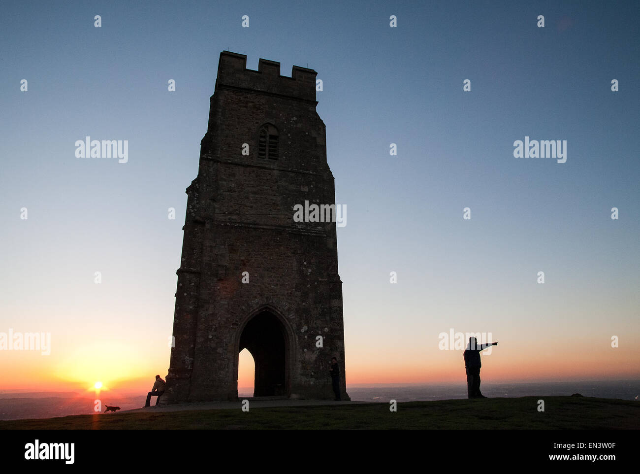 Glastonbury tor at sunset hi-res stock photography and images - Alamy