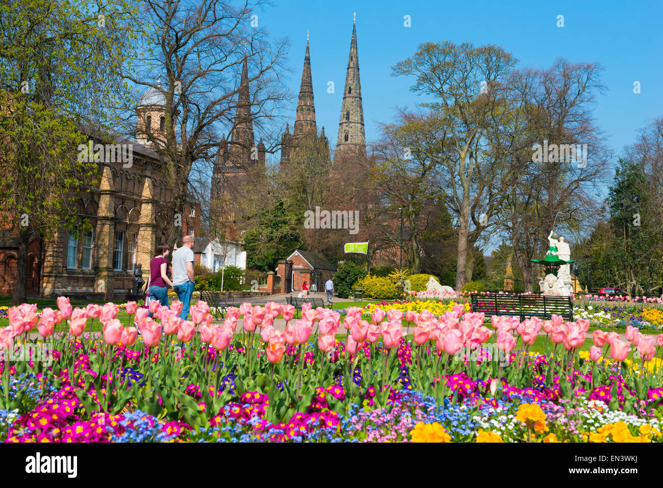 Springtime in Beacon Park, Lichfield, Staffordshire, England Stock ...