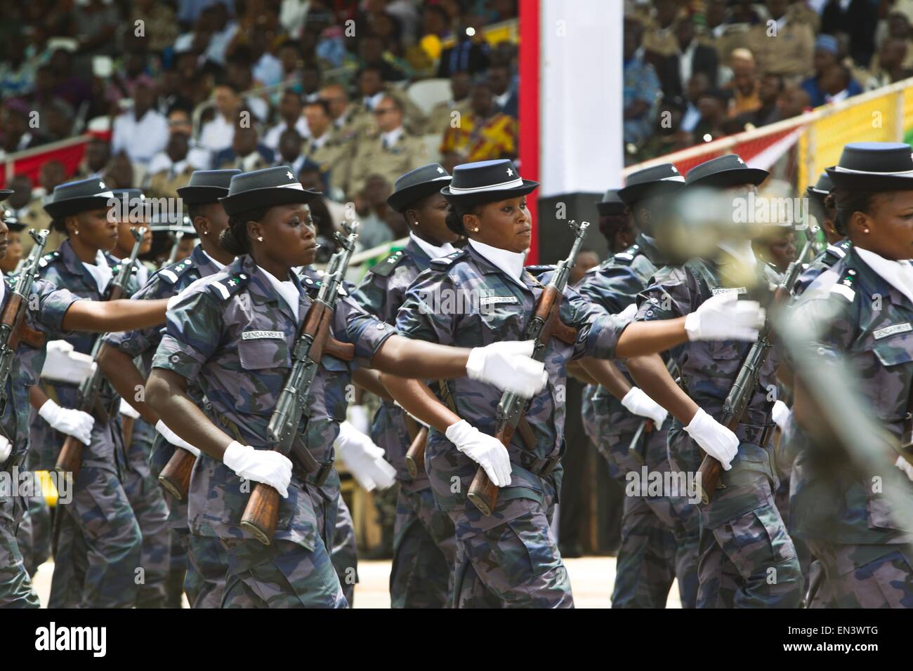 Lome, Togo. 27th Apr, 2015. Soldiers attend a military parade during ...