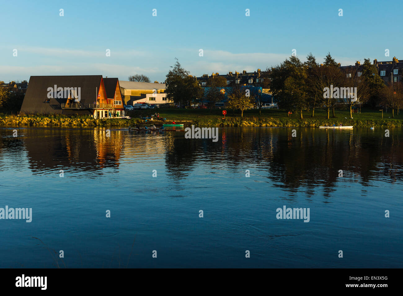 Aberdeen Rowing Club and the River Dee in Aberdeen, Scotland Stock ...