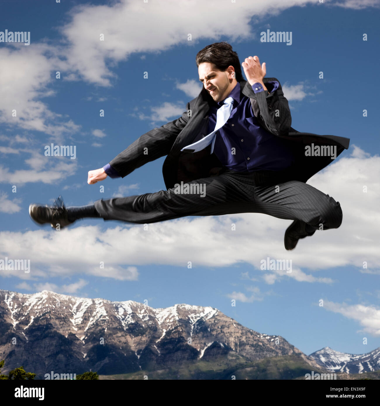 man jumping in the air Stock Photo - Alamy