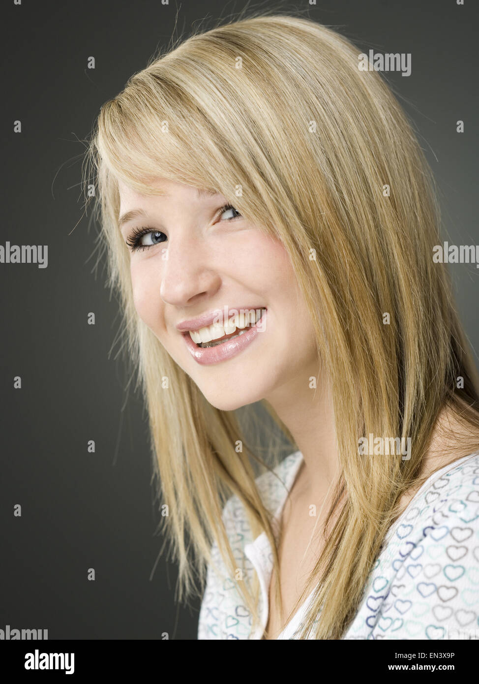 Closeup of girl smiling Stock Photo - Alamy
