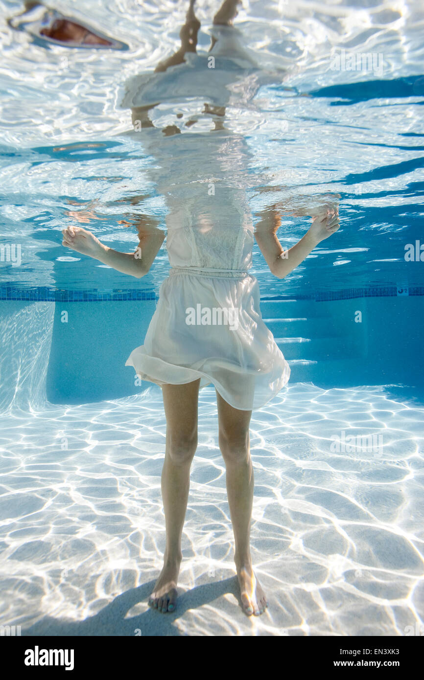 USA, Utah, Orem, Young woman in pool ballet dancing Stock Photo - Alamy
