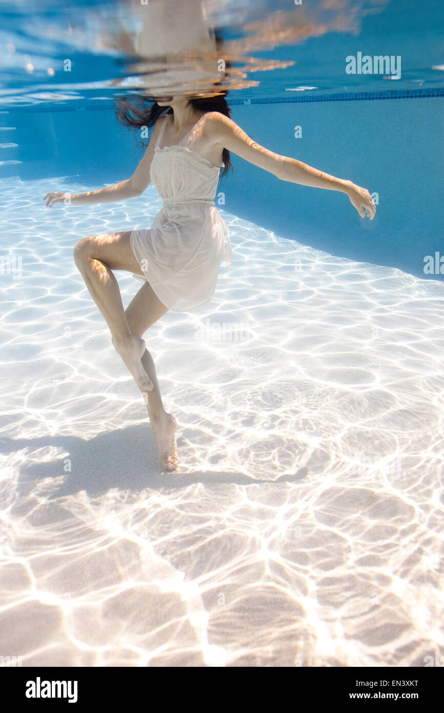 USA, Utah, Orem, Young woman in pool ballet dancing Stock Photo - Alamy