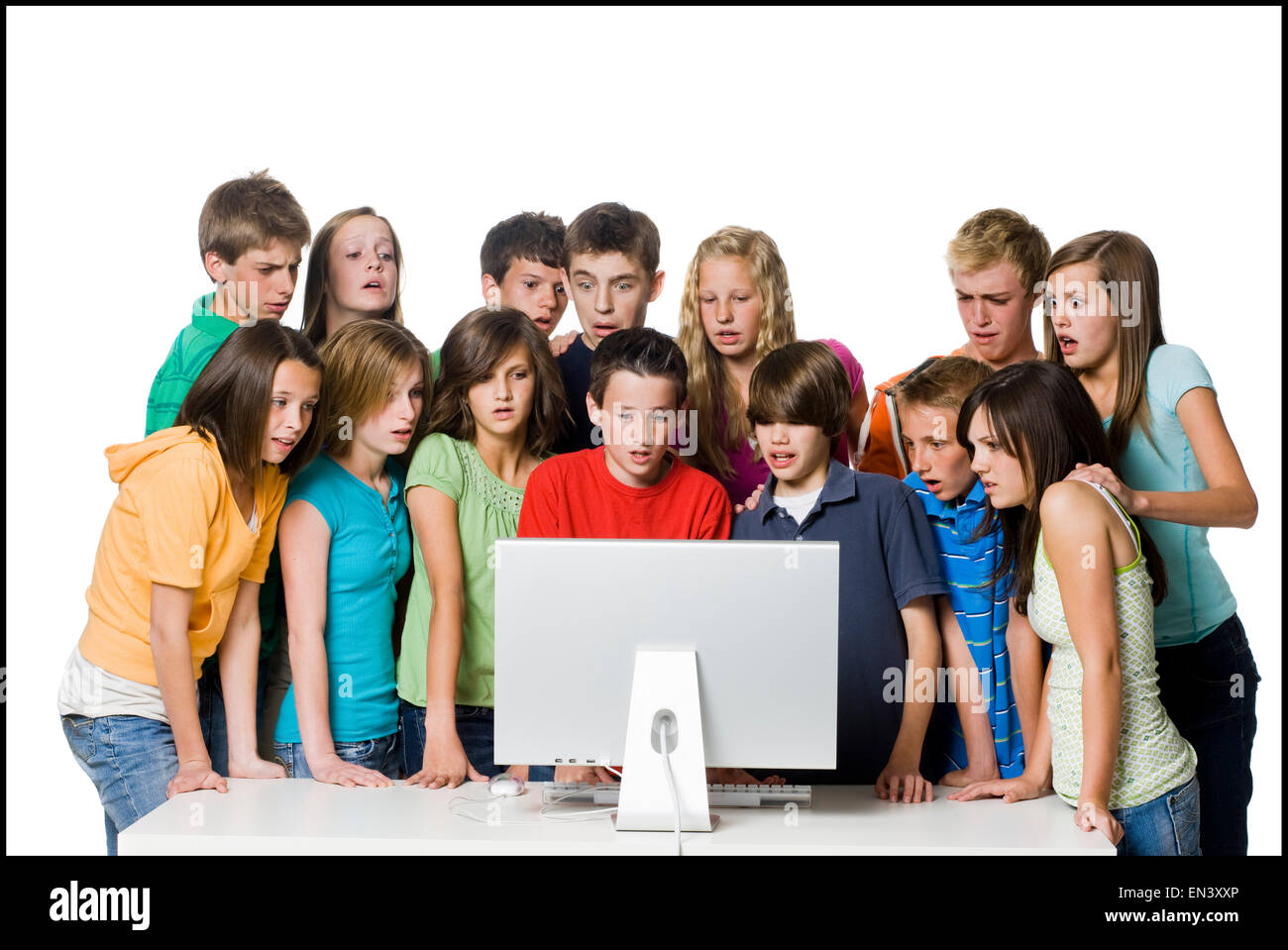 teenagers using computer Stock Photo - Alamy