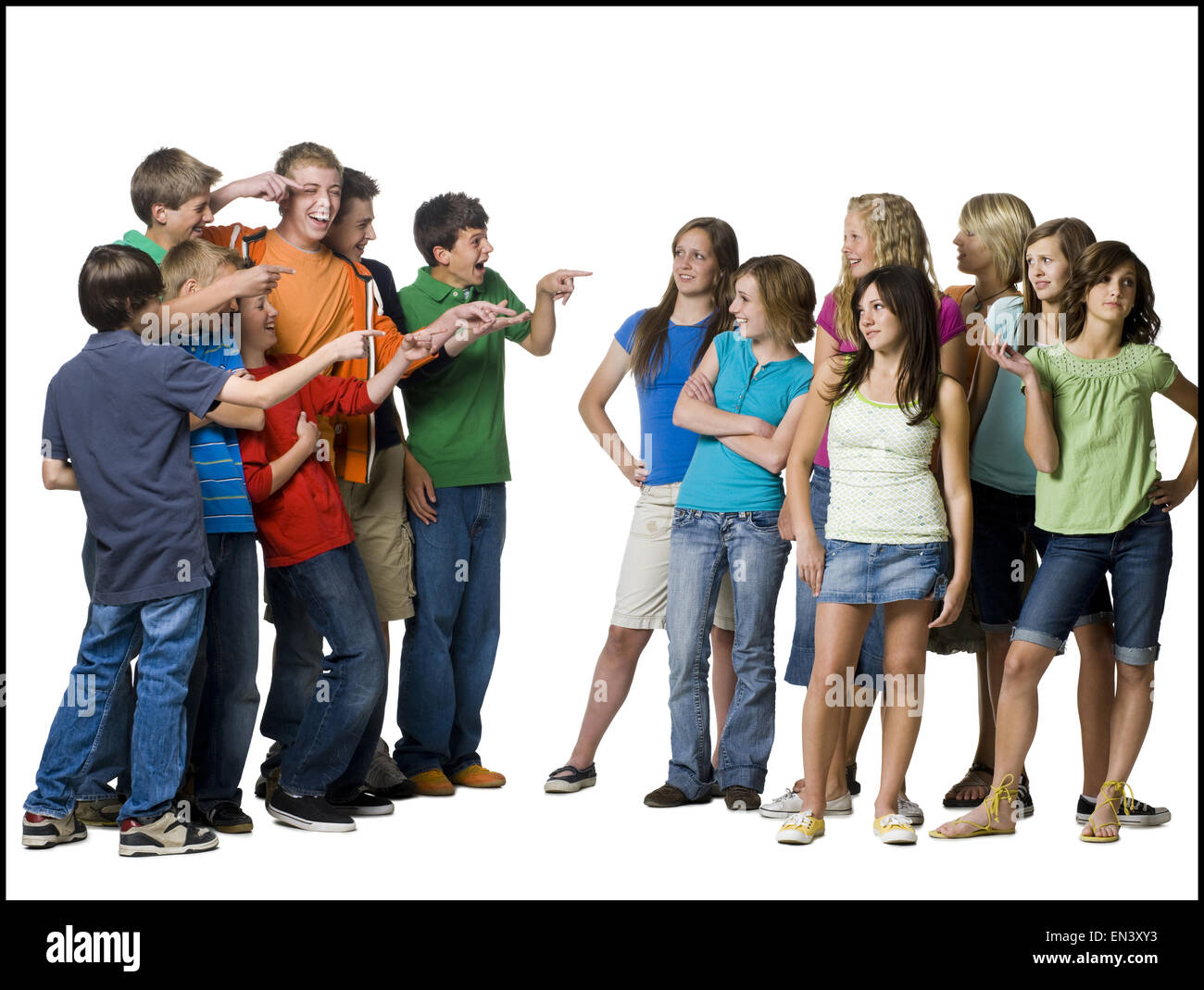 two groups of teenagers Stock Photo - Alamy