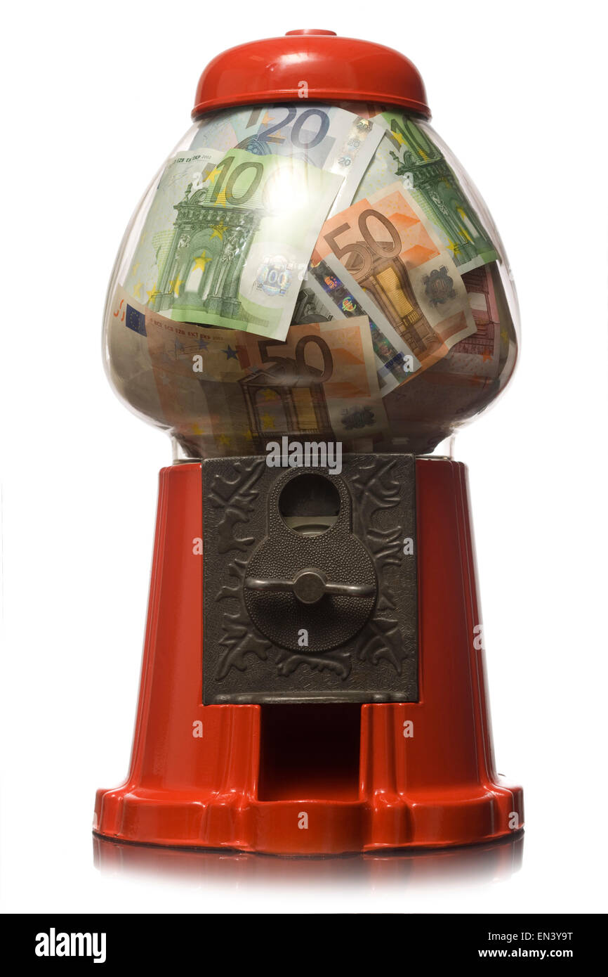 gumball machine full of money Stock Photo - Alamy