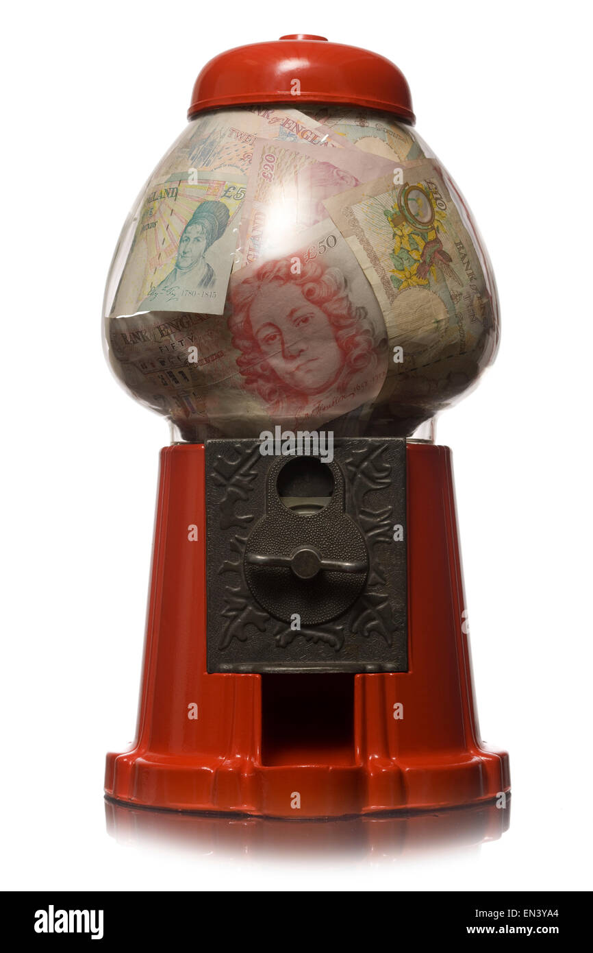 gumball machine full of money Stock Photo - Alamy