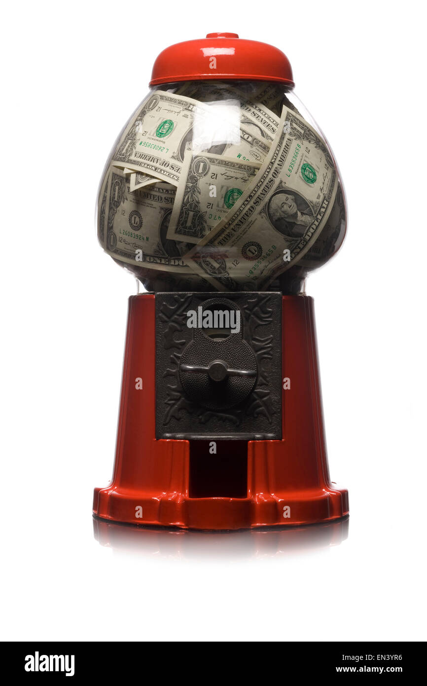 gumball machine full of money Stock Photo - Alamy