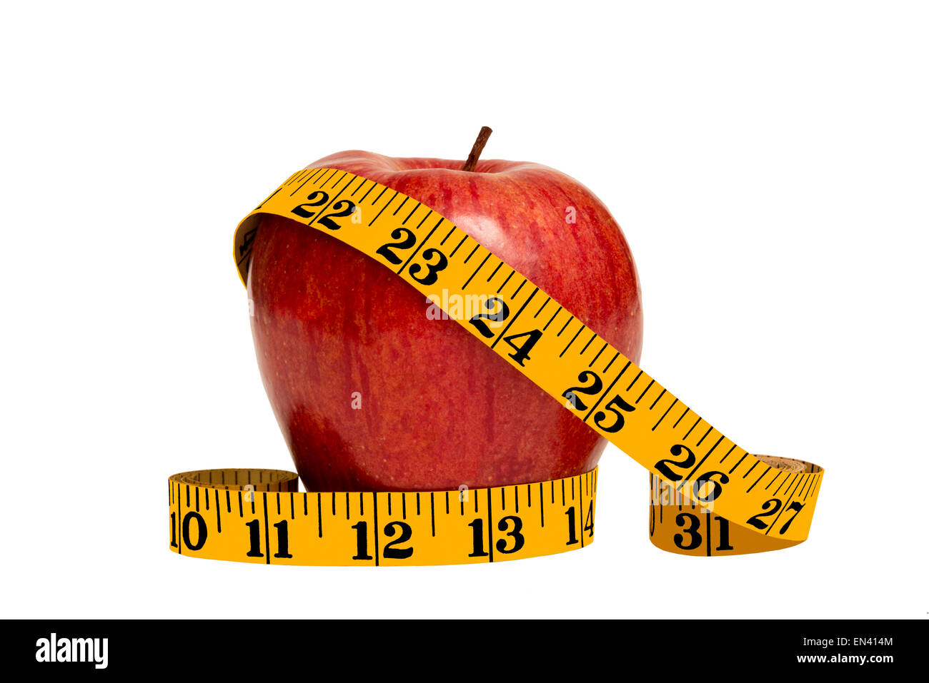 Red apple tape measure hi-res stock photography and images - Alamy