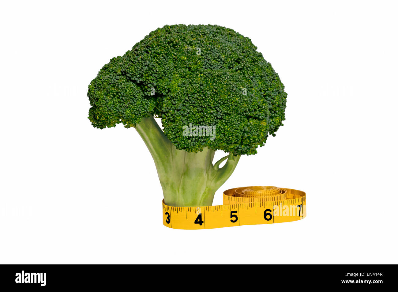 Healthy broccoli with tape measure Stock Photo - Alamy
