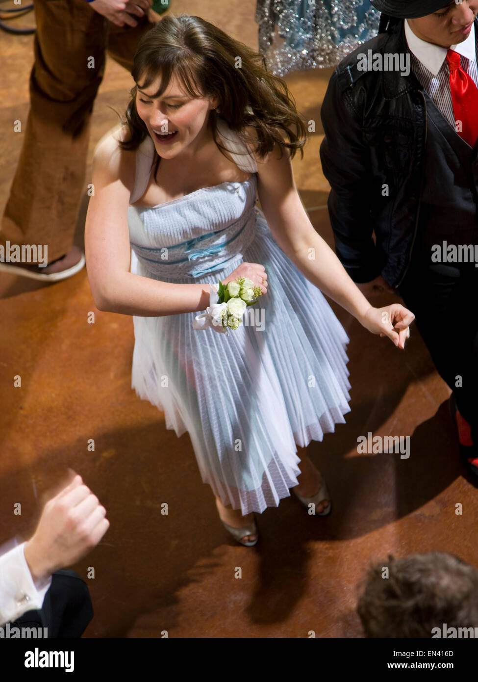 USA, Utah, Cedar Hills, Teenagers (14-17) dancing at high school prom ...