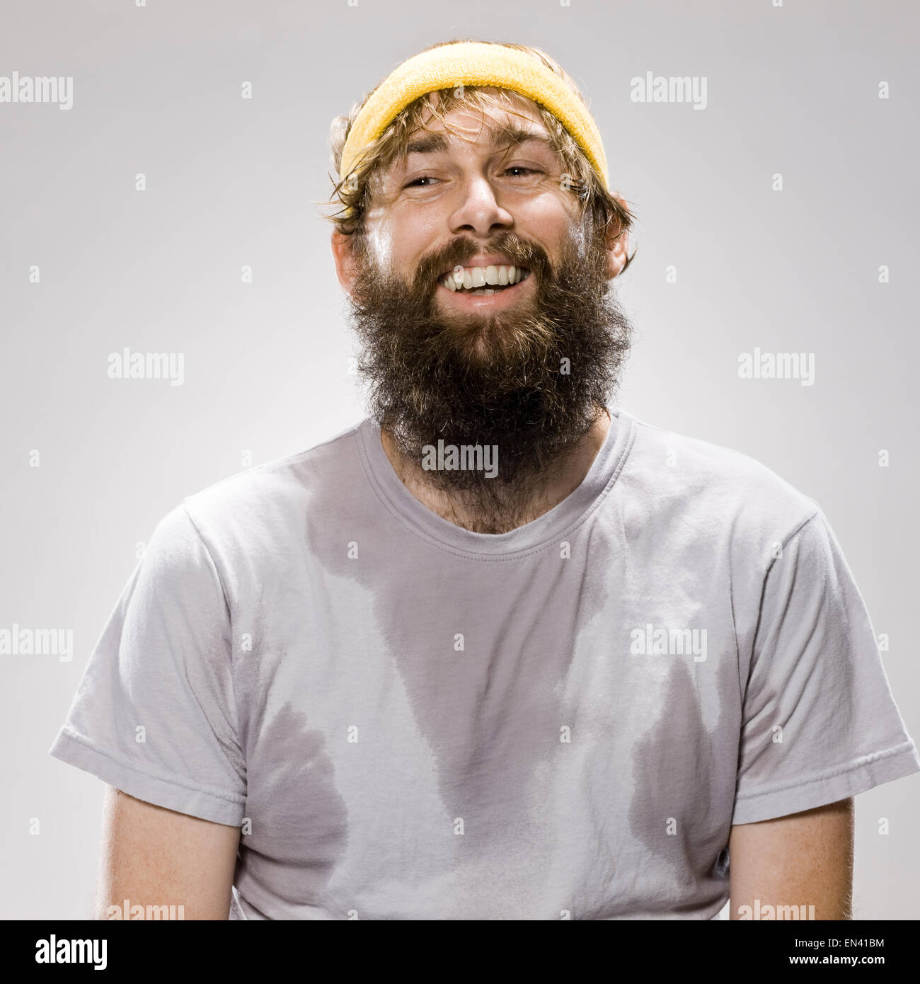 Bearded man wearing headband hi-res stock photography and images - Alamy
