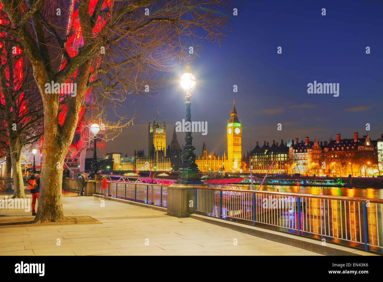 Overview of London, UK with the Clock tower at night Stock Photo - Alamy