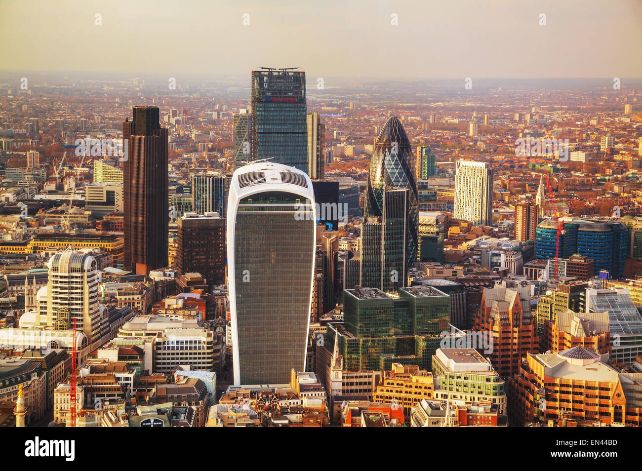 Aerial overview of London city in the evening Stock Photo - Alamy