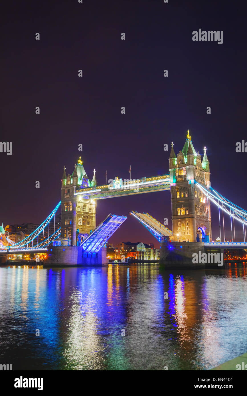 Tower bridge in London, Great Britain at the night time Stock Photo - Alamy