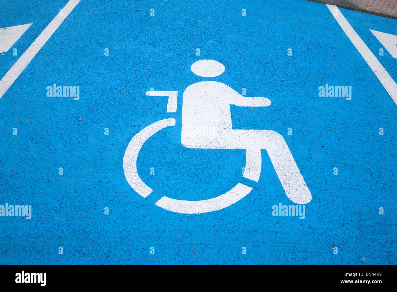 Blue and White Disabled Parking Sign Stock Photo - Alamy
