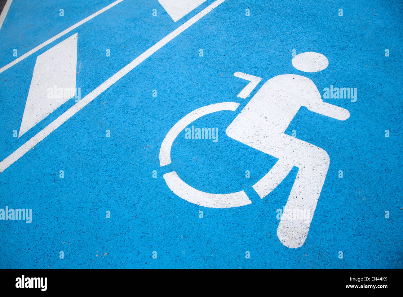 Blue and White Disabled Parking Sign Stock Photo - Alamy