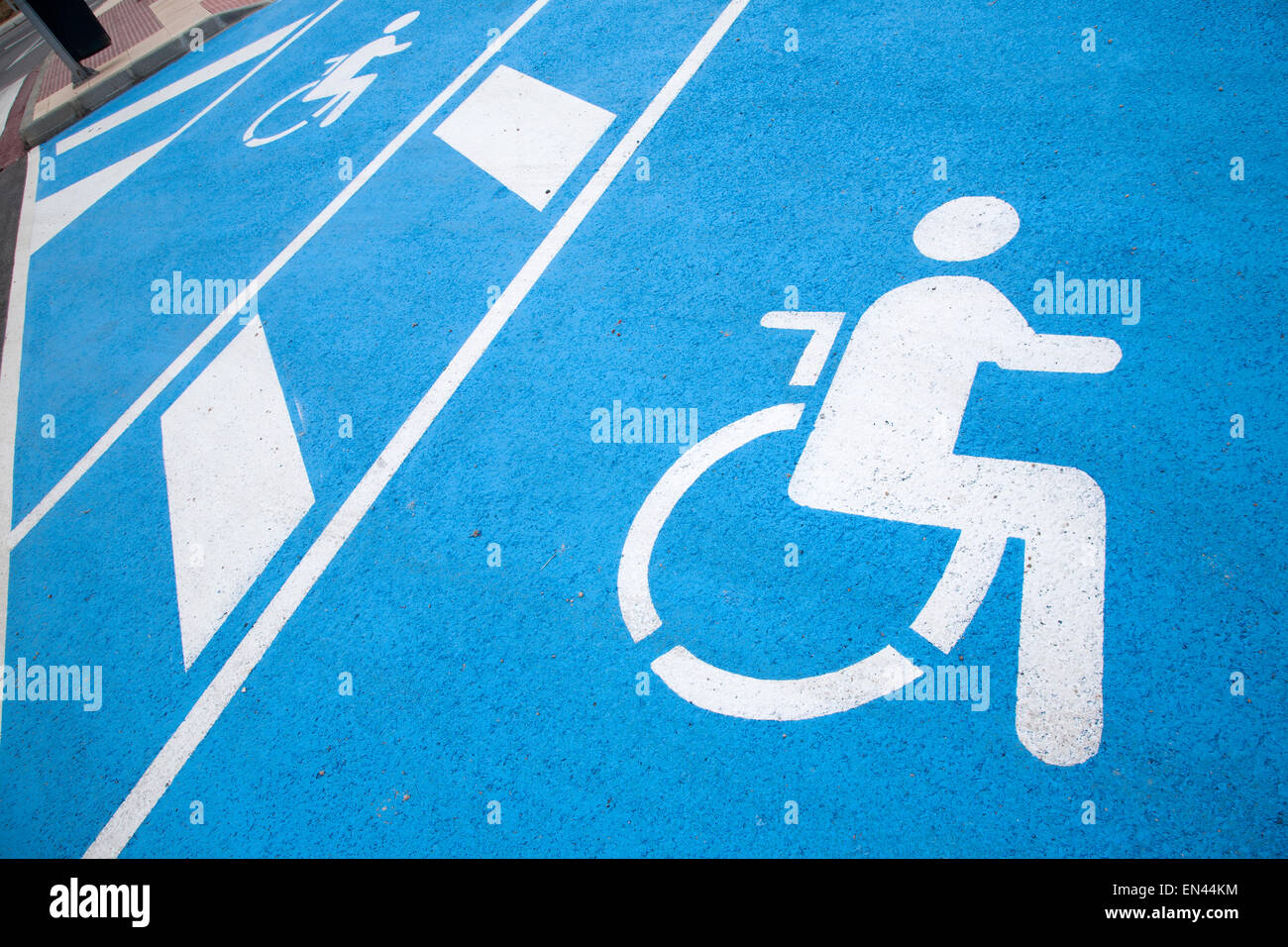 Blue and White Disabled Parking Sign Stock Photo - Alamy