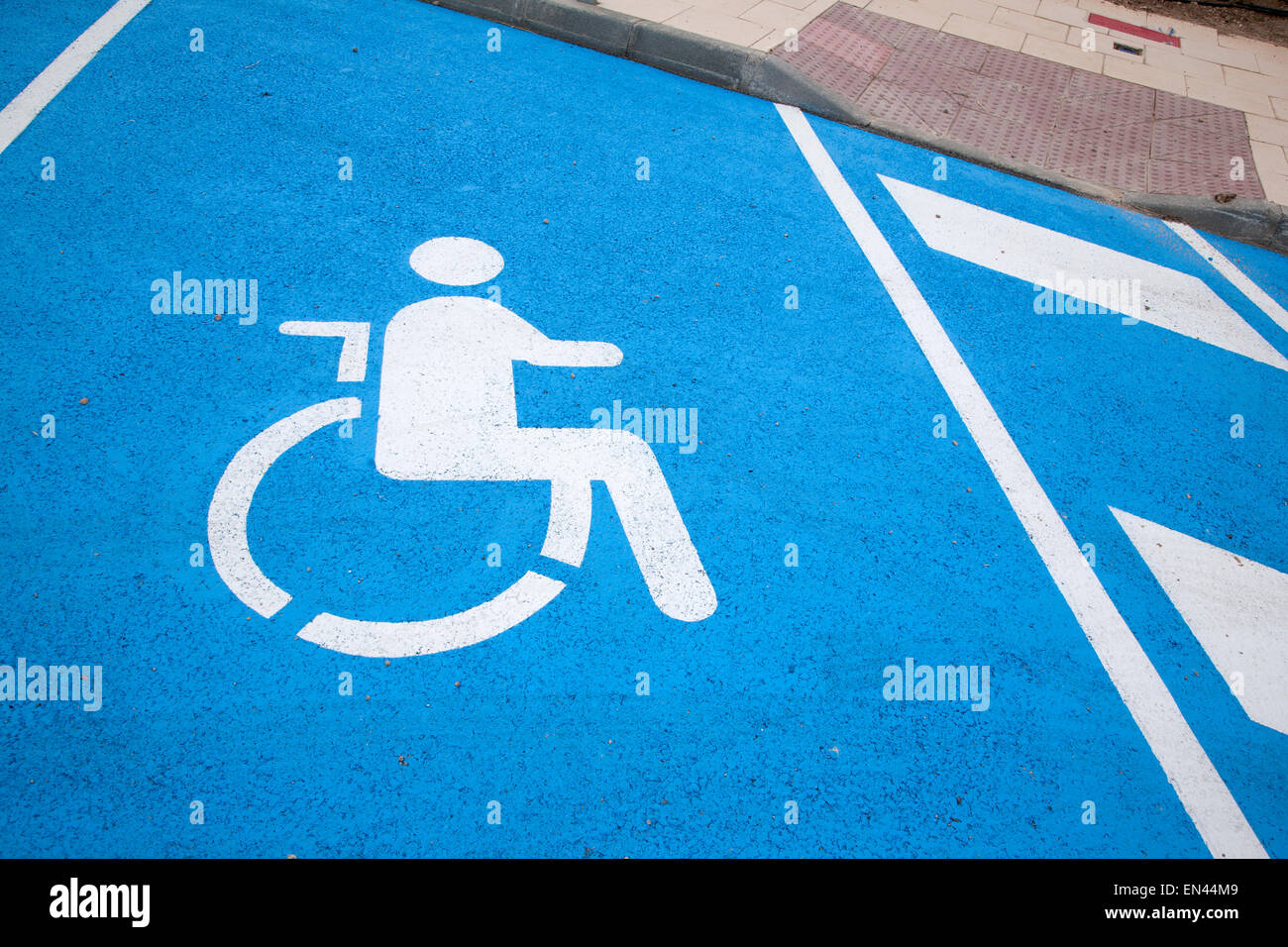 Blue and White Disabled Parking Sign Stock Photo - Alamy