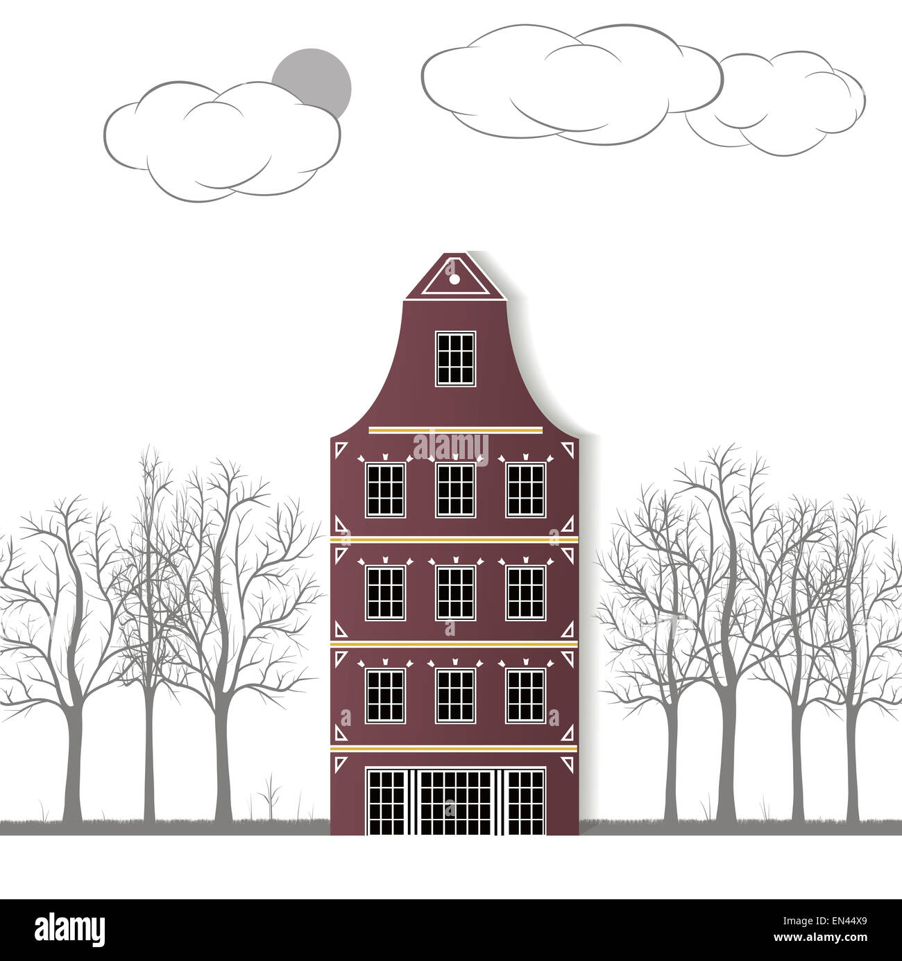 The original house on a white paper background Stock Photo - Alamy