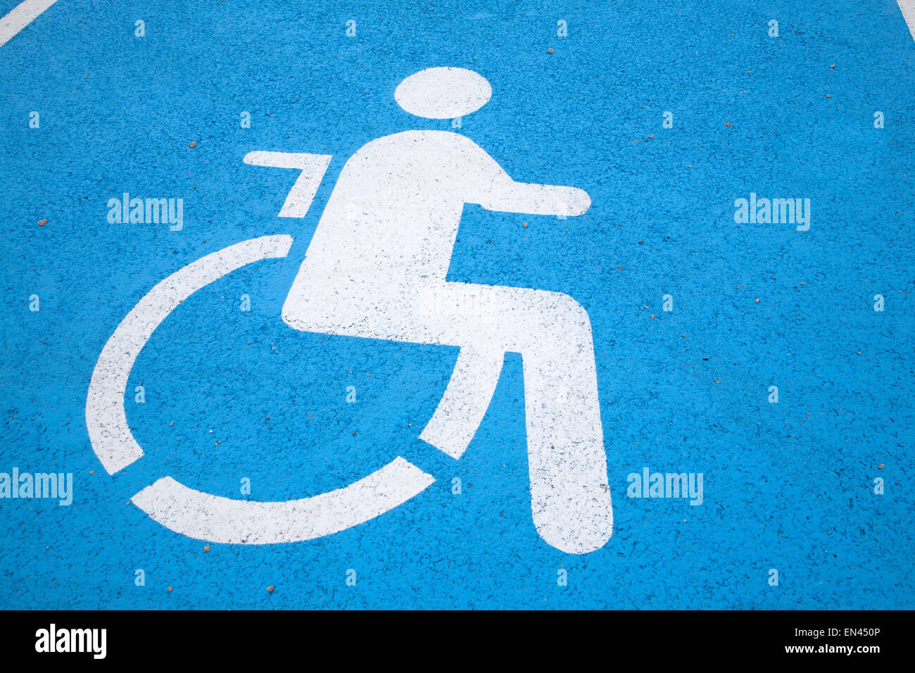 Blue and White Disabled Parking Sign Stock Photo - Alamy