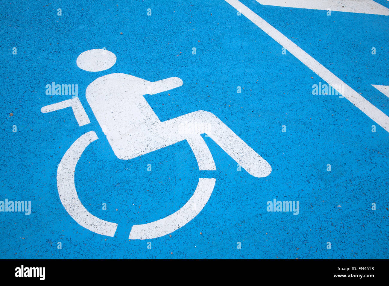 Blue and White Disabled Parking Sign Stock Photo - Alamy