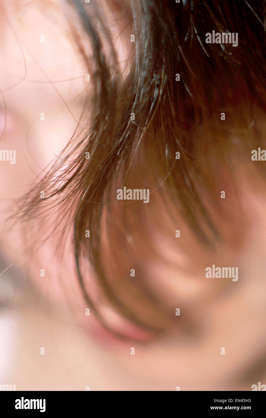 female face hair blurred Stock Photo - Alamy