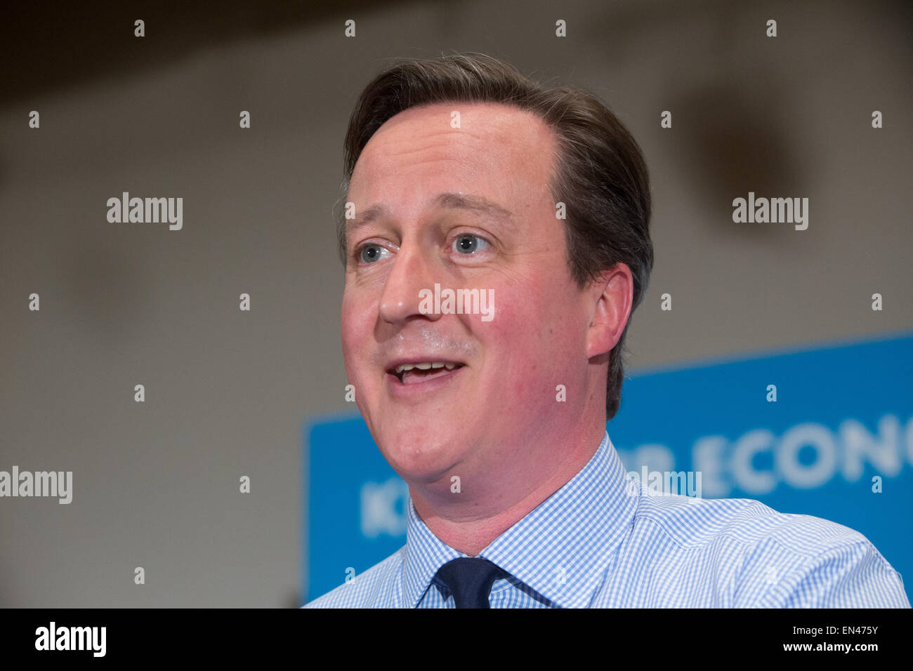 Prime minister,David Cameron,campaigning for the Conservative party in ...