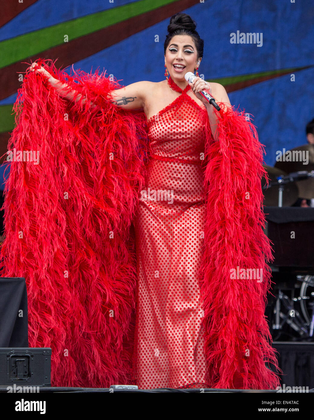 New Orleans, Louisiana, USA. 26th Apr, 2015. Singer LADY GAGA performs ...