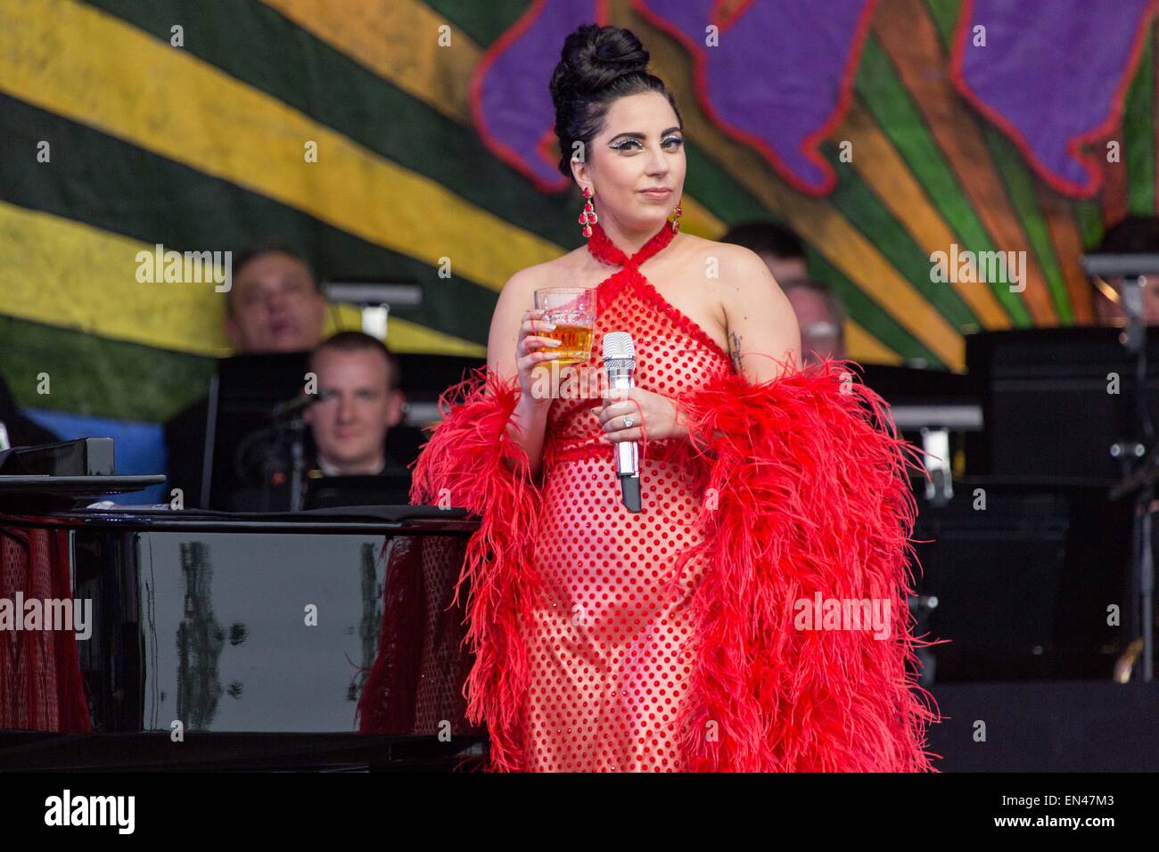 New Orleans, Louisiana, USA. 26th Apr, 2015. Singer LADY GAGA performs ...
