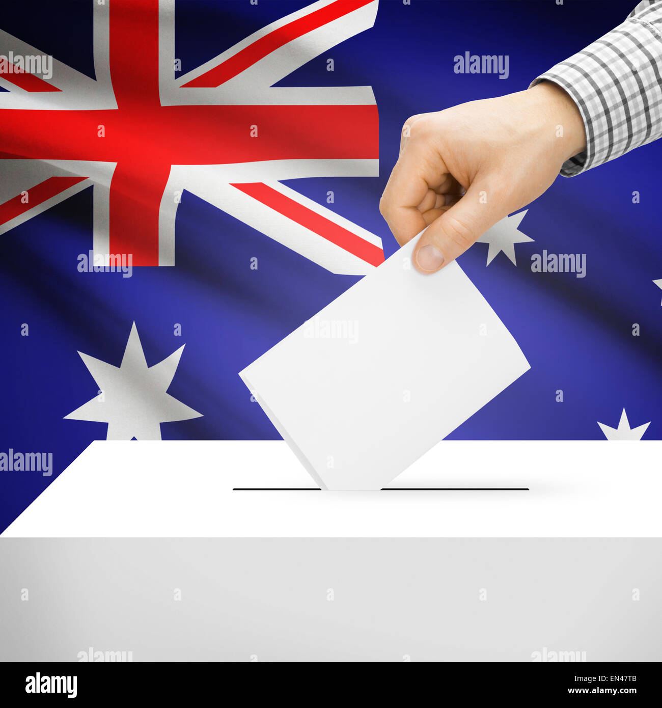 Ballot box with national flag on background series - Australia Stock ...