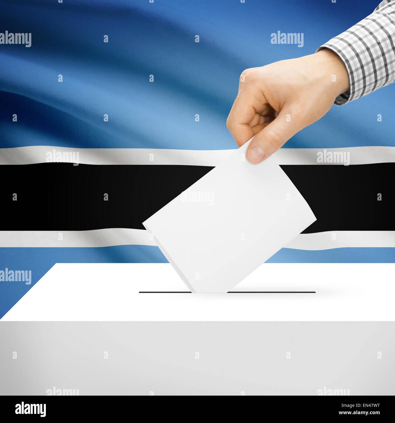 Ballot box with national flag on background series - Botswana Stock ...