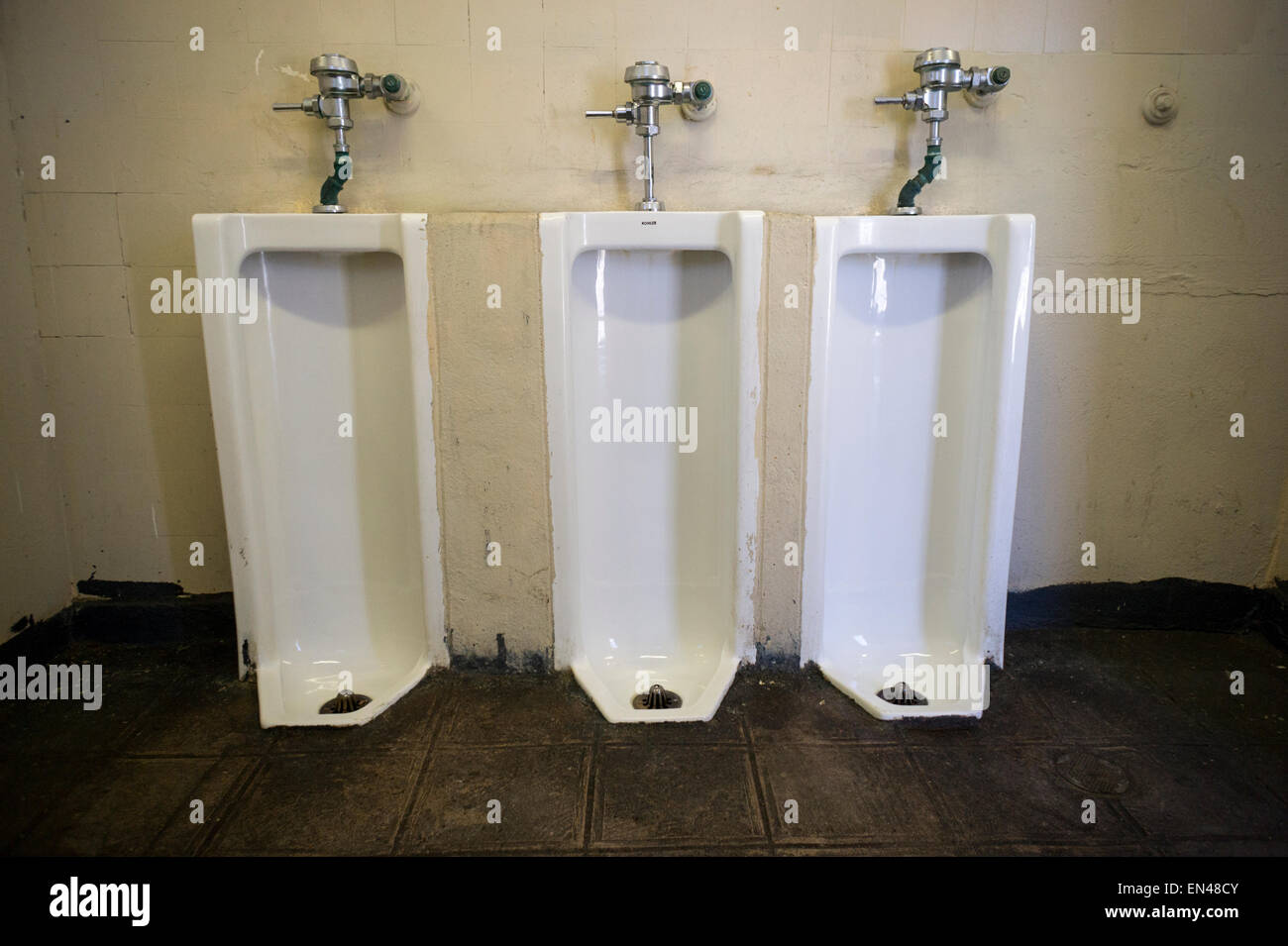 A row of urinals in a men's restroom in New York on Saturday, April 25 ...