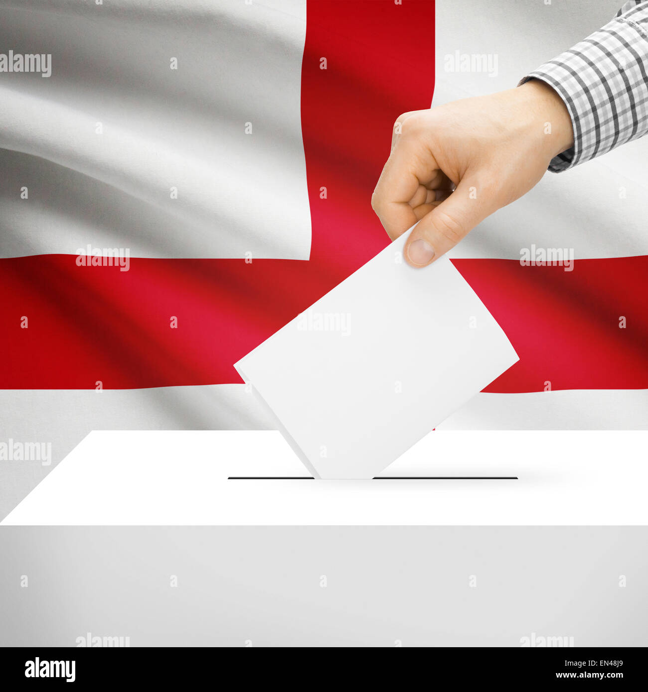 Ballot box with national flag on background series - England Stock ...