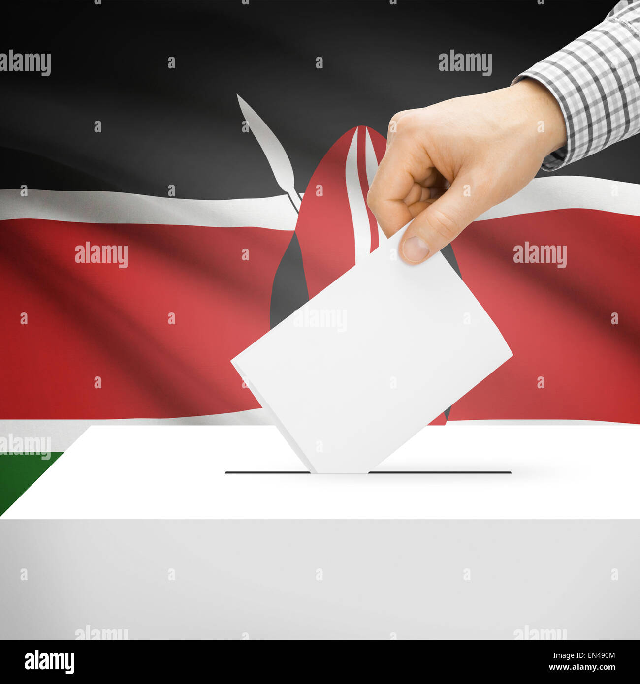 Ballot box with national flag on background series - Kenya Stock Photo ...